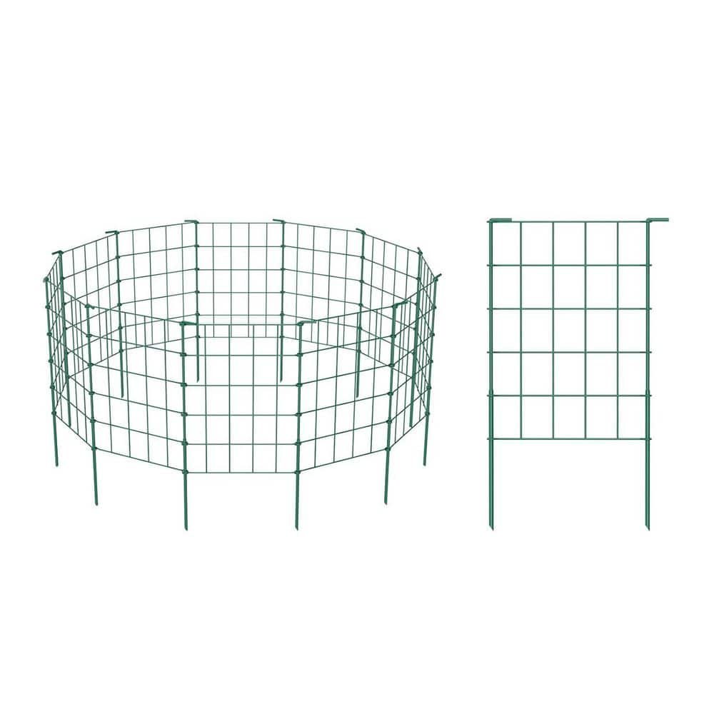 Oyezvary 23.2 in. Metal Garden Fence Decorative Rustproof Wire Panel ...