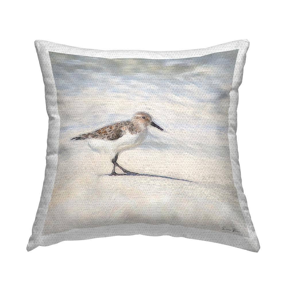 Stupell Industries Sandpiper Bird Stepping Summer Beach Shoreline Grey ...