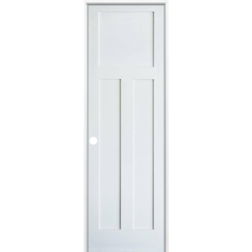 Krosswood Doors 24 in. x 96 in. Right-Hand Craftsman Shaker 3-Panel ...