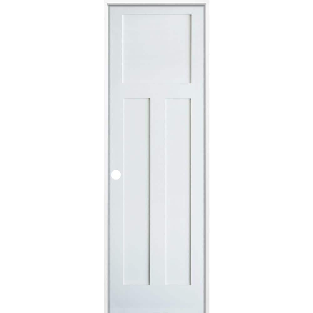 Krosswood Doors 28 in. x 96 in. Right-Hand Craftsman Shaker 3-Panel ...