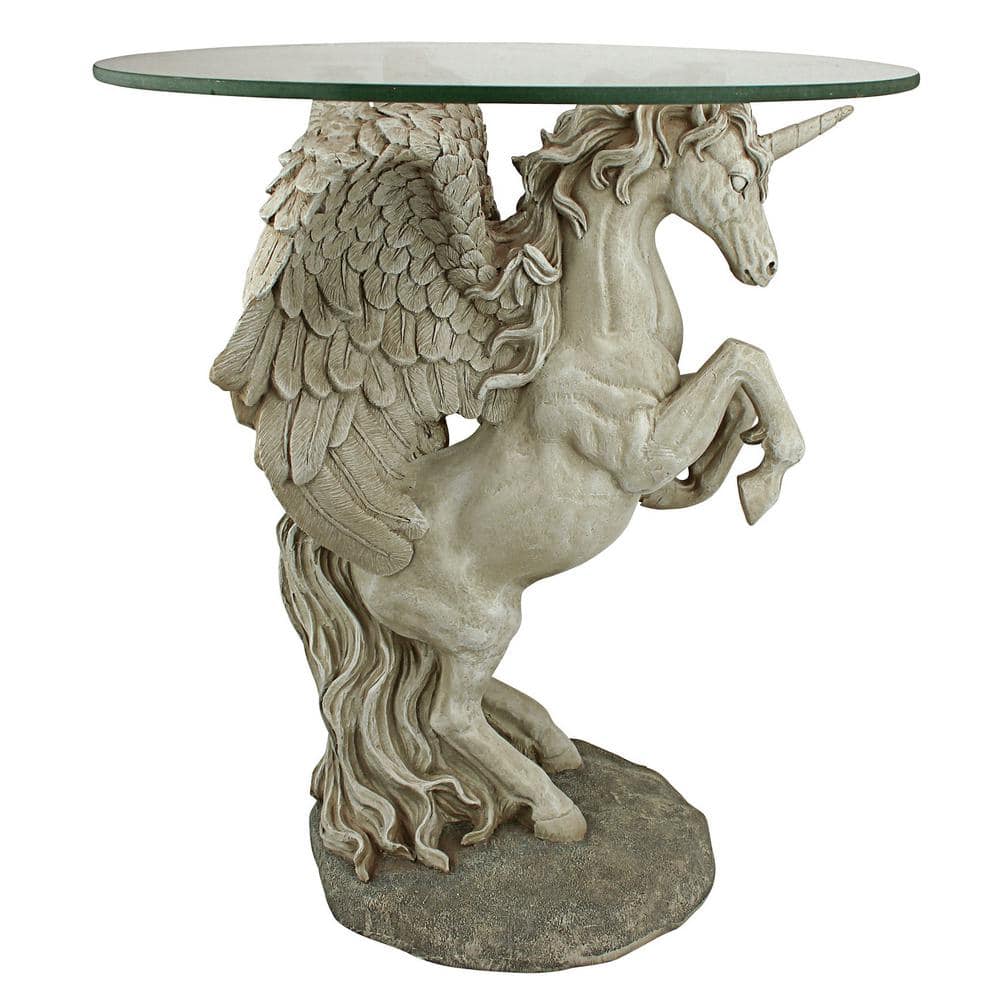 Design Toscano Mystical Winged Unicorn 16 in. W Multi-Colored Polyresin ...