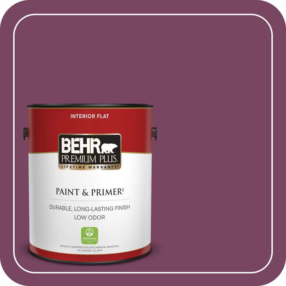 BEHR PREMIUM PLUS 1 gal. #690B-7 Plum Jam Flat Low Odor Interior Paint ...