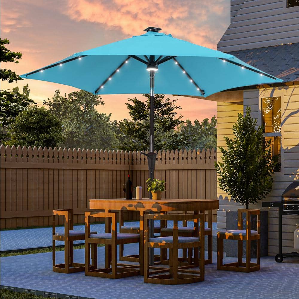 JOYESERY 7.5 ft. LED Outdoor Umbrellas Patio Market Table Outside ...
