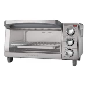 BLACK+DECKER 1150 W 4-Slice Black Stainless Steel Toaster Oven with ...