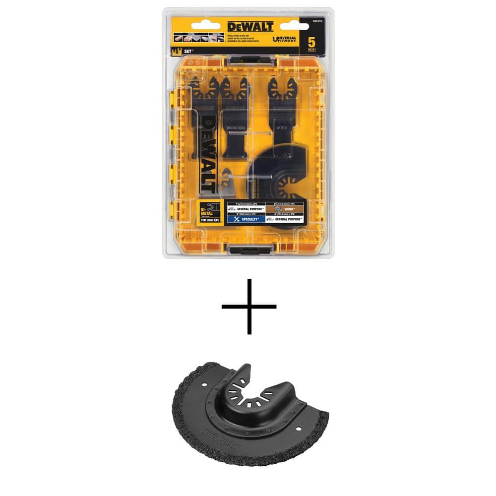DEWALT Oscillating Blade Set (5-Piece) with Bonus Oscillating Fast Cut ...