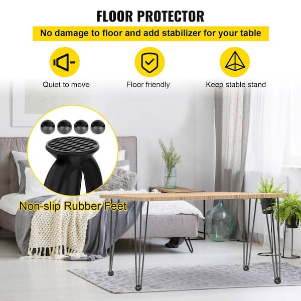 VEVOR Hairpin Table Legs 36 in. Black Set of 4 Desk Legs Each 220 lbs. Load Capacity Heavy Duty Furniture Legs for Bench Desk TZZT4PCS36YC3G001V0