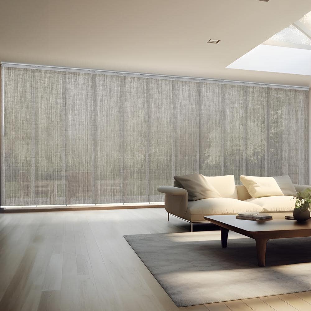 EMOH Stone 140 in. - 260 in. W x 116 in. L Adjustable 12-Panel White ...