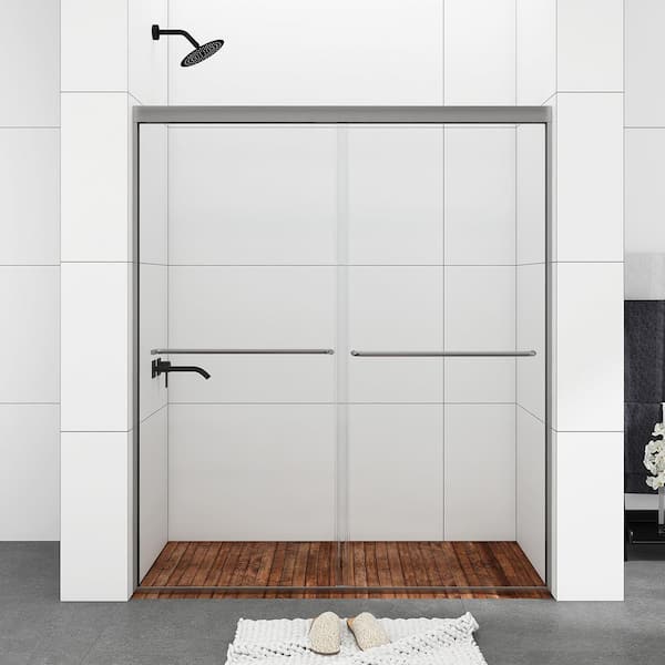 JimsMaison 48 in. W x 70 in. H Double Sliding Framed Shower Door in ...