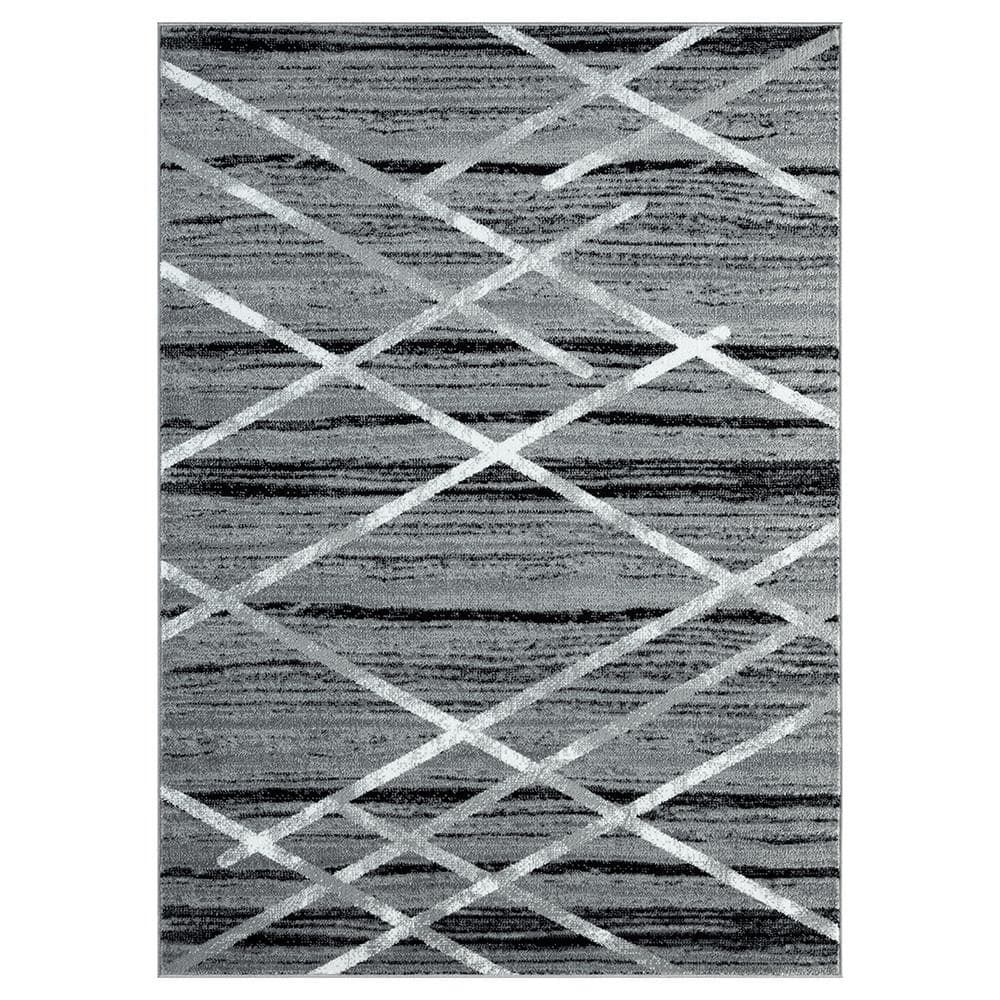 CONTEXT Breeze Gray 5 ft. x 7 ft. Contemporary Modern Lattice ...