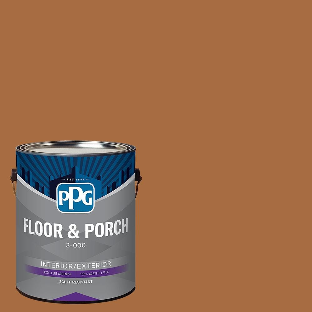 PPG 1 gal. PPG16-22 Chaparral Satin Interior/Exterior Floor and Porch ...
