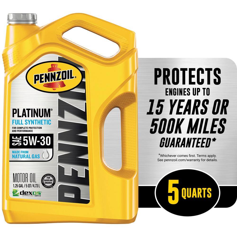 Pennzoil Platinum SAE 5W-30 Full Synthetic Motor Oil 5 Qt. 550046126 ...