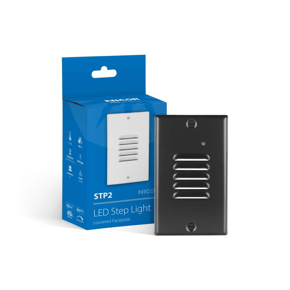 NICOR STP2 Series Black LED Hardwired Stair Light Louvered with Dusk to ...