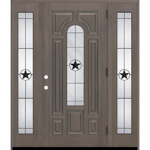 Steves & Sons Regency 68 in. x 80 in. CenterLite Alamo Glass LHOS Ashwd ...