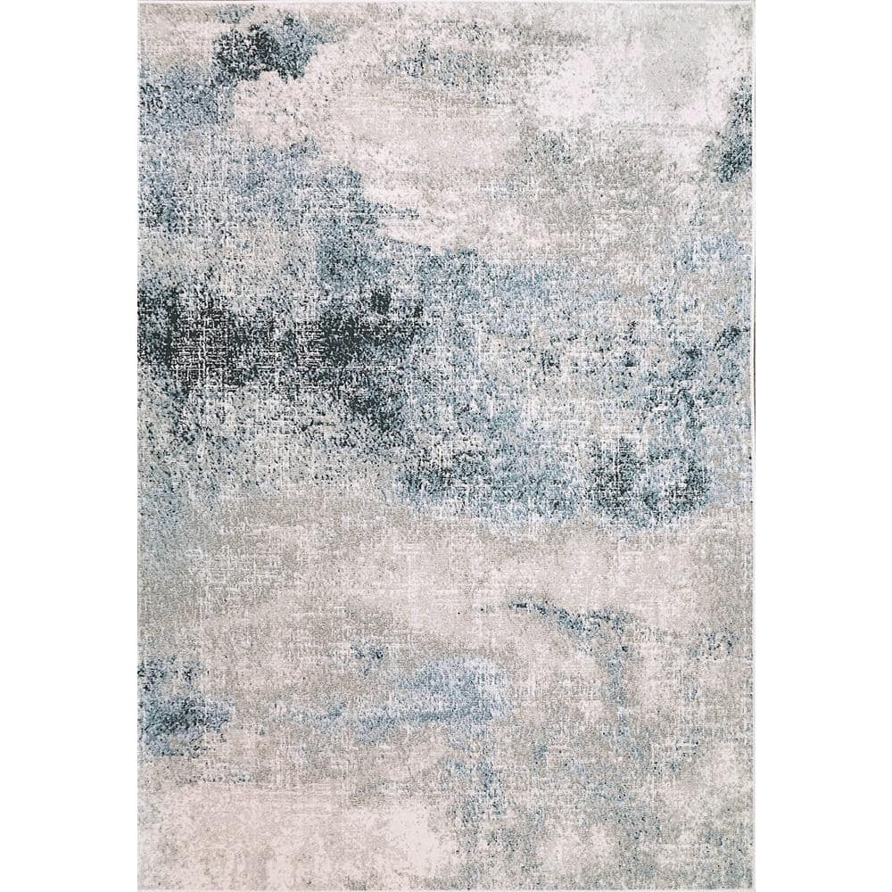 Dynamic Rugs Adley 7 ft. 10 in. X 10 ft. 2 in. Blue/Grey Abstract ...
