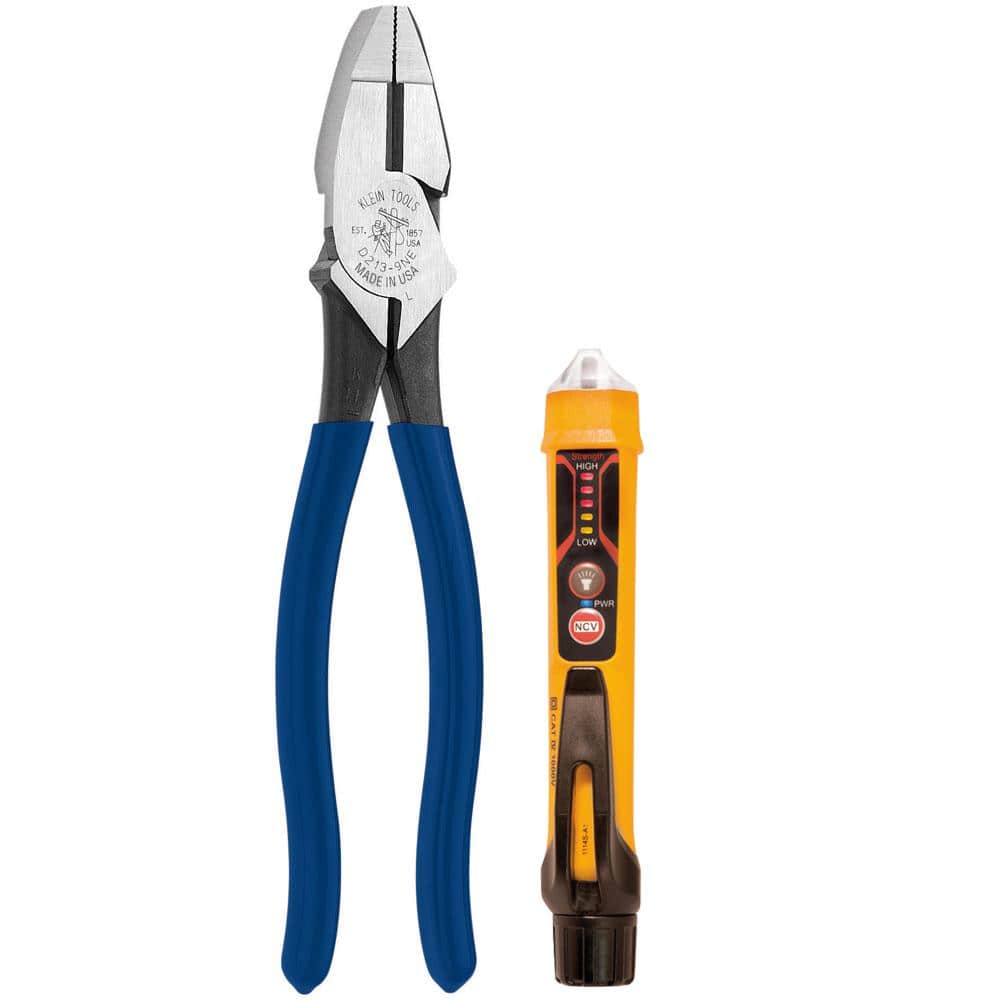 Klein Tools 2-Piece Pliers and Voltage Tester Set Z00014 - The Home Depot