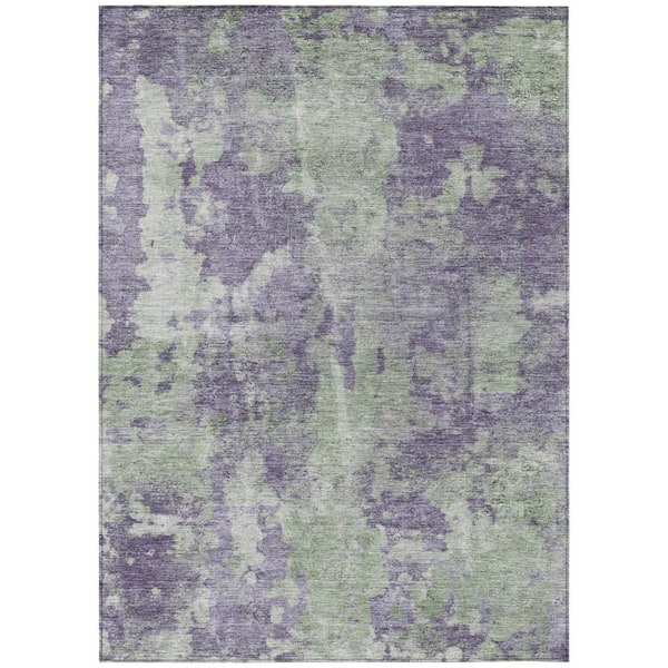 HomeRoots Purple and Green 10 ft. x 14 ft. Woven Abstract Rectangle ...
