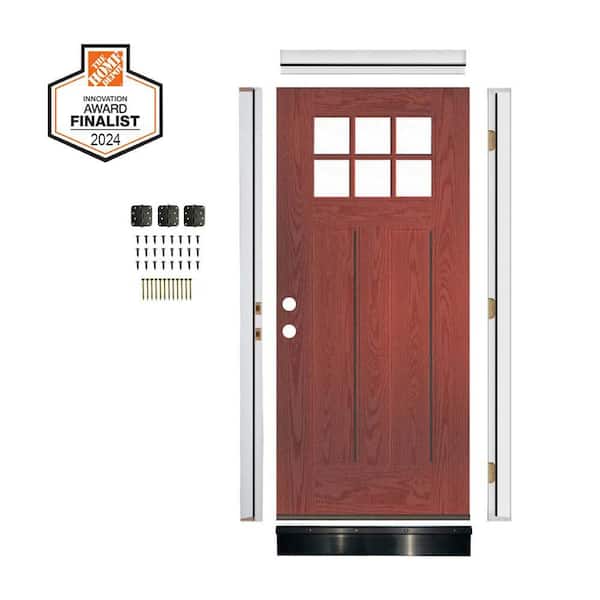 Krosswood Doors DIY RTA KIT 36in.x80in. Craftsman 6-Lite Clear Glass ...