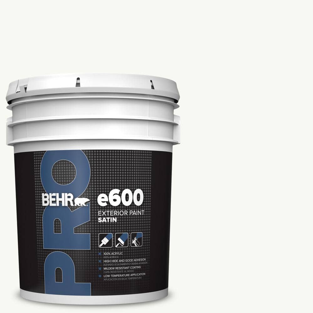 BEHR PRO 5 gal. #PPU18-06 Ultra-Pure White Satin Exterior Paint PR64005 ...