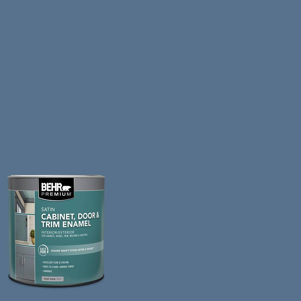 BEHR PREMIUM 1 qt. #PPU14-01 Arrowhead Lake Satin Enamel Interior ...