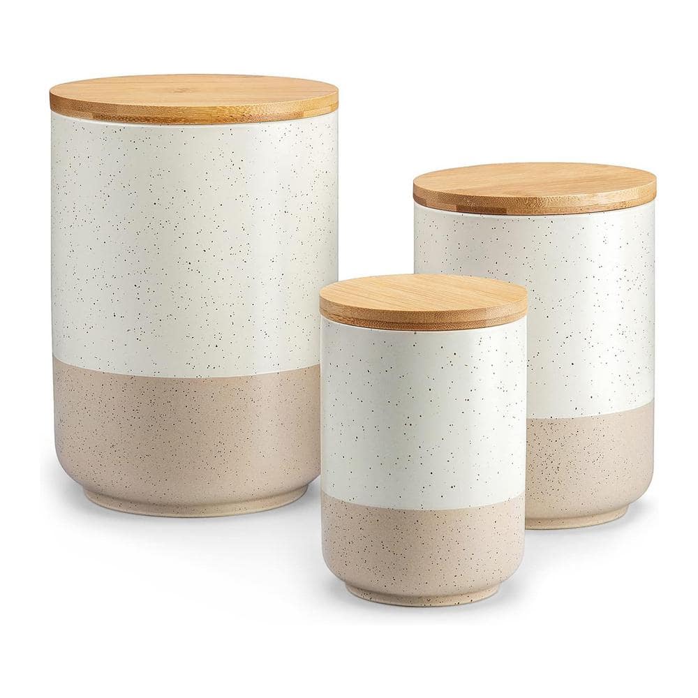 PRIMEPLUS 3-Piece Ceramic Kitchen Canisters Sets CS-BE3-005 - The Home ...