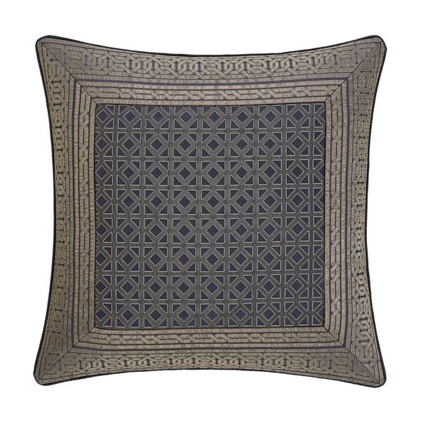 Avelyn Slate Slate Border Polyester Euro Sham 26 in. L x 26 in. W ...