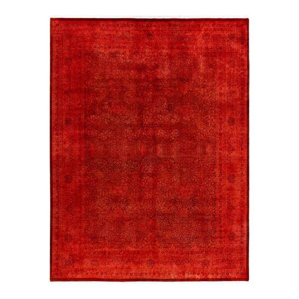 Chloe & Olivia Home Overdyed Rust 9 ft. x 12 ft. Solid Wool Indoor Area ...