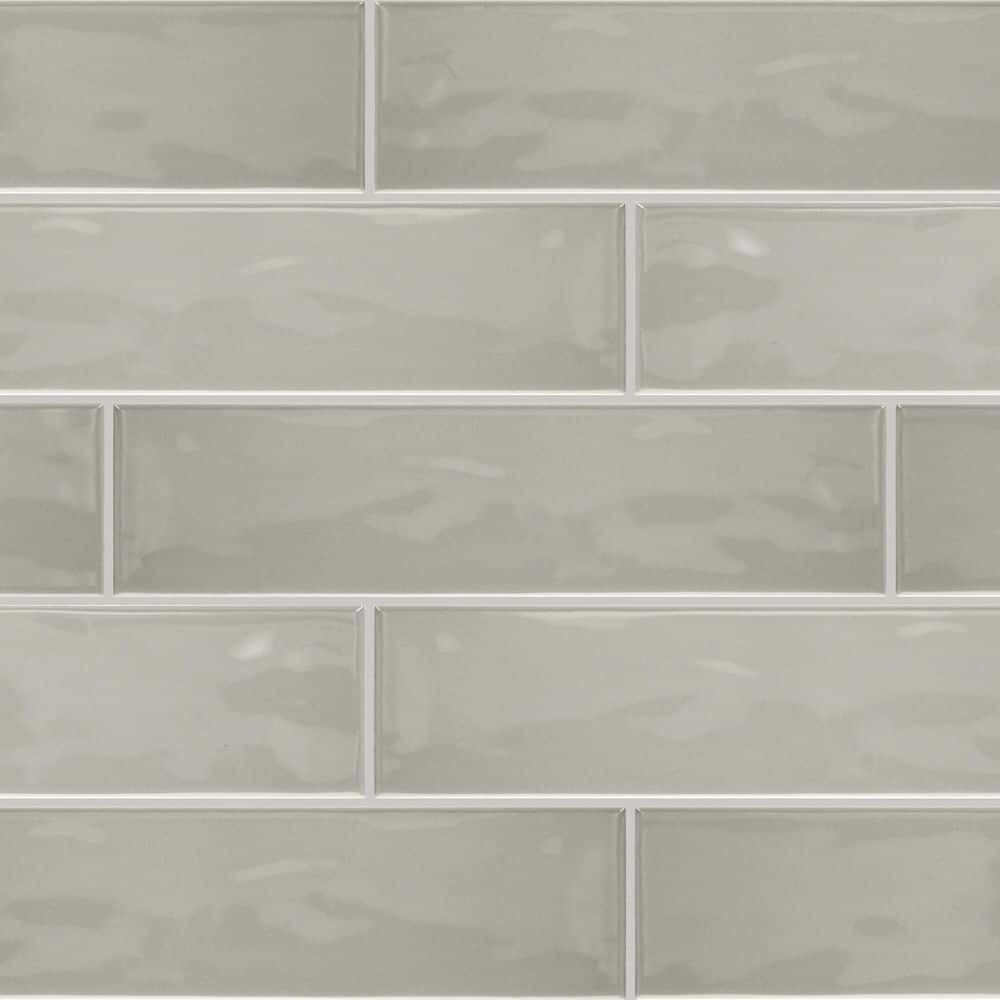Daltile LuxeCraft Grey Mist 3 in. x 12 in. Glossy Ceramic Wall Tile ...