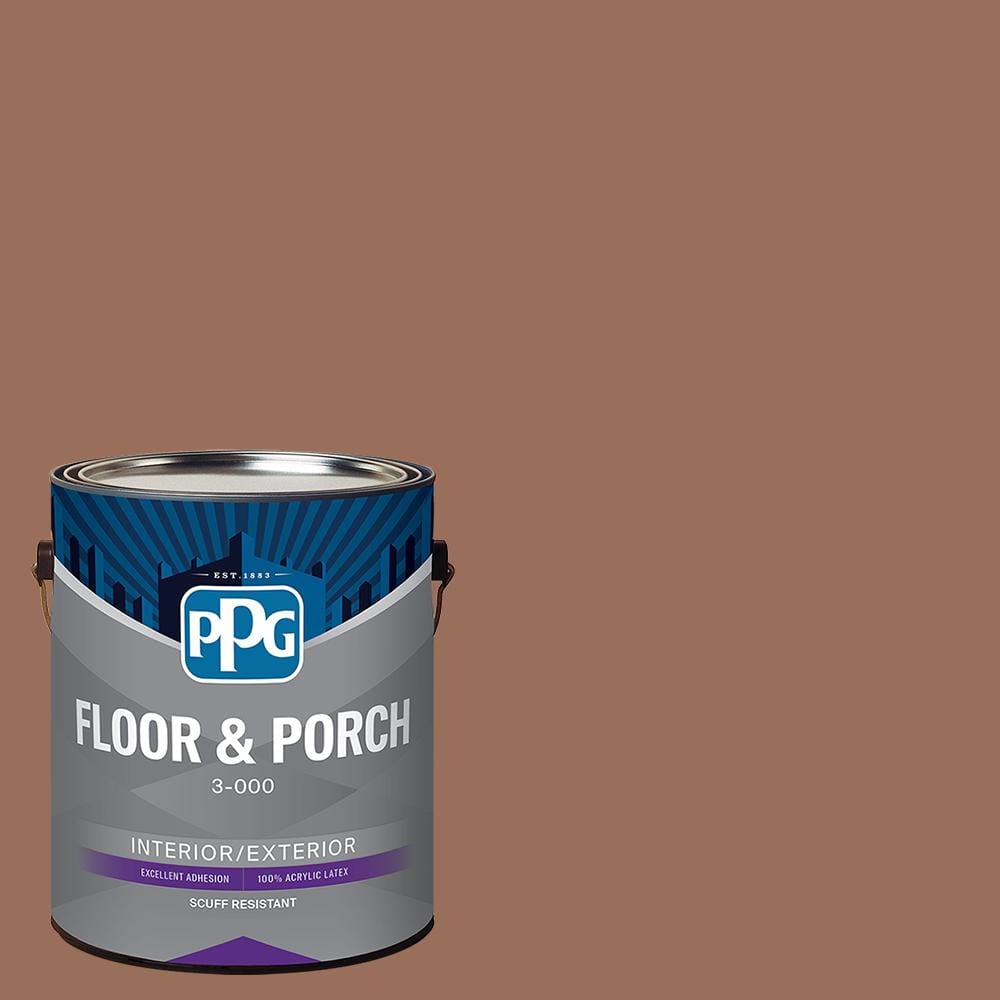PPG 1 gal. PPG1071-6 Prairie Fire Satin Interior/Exterior Floor and ...