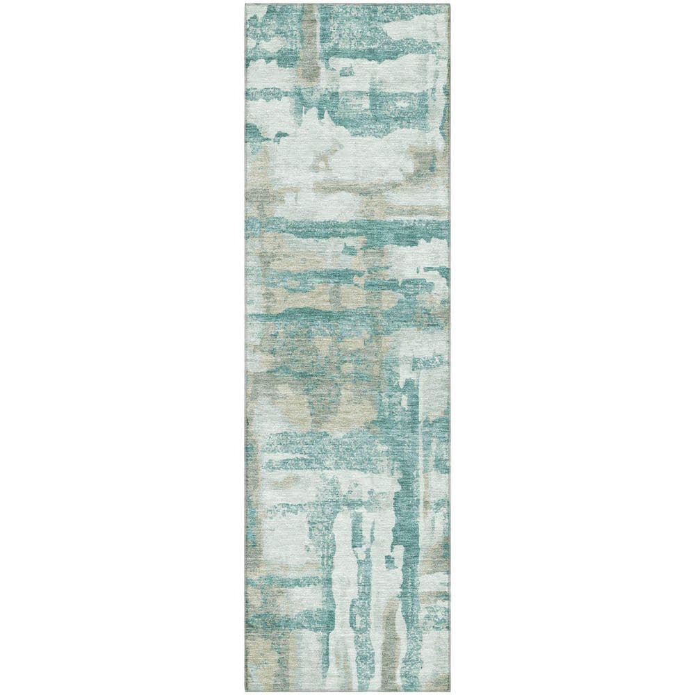 Addison Rugs Mayfield Premium Machine Washable Abstract AMF2015 Teal 2 ...