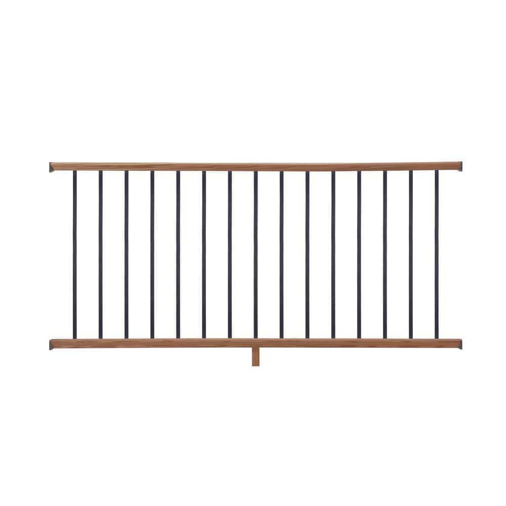 ProWood 6 ft. Walnut-Tone Southern Yellow Pine Moulded Rail Kit with ...