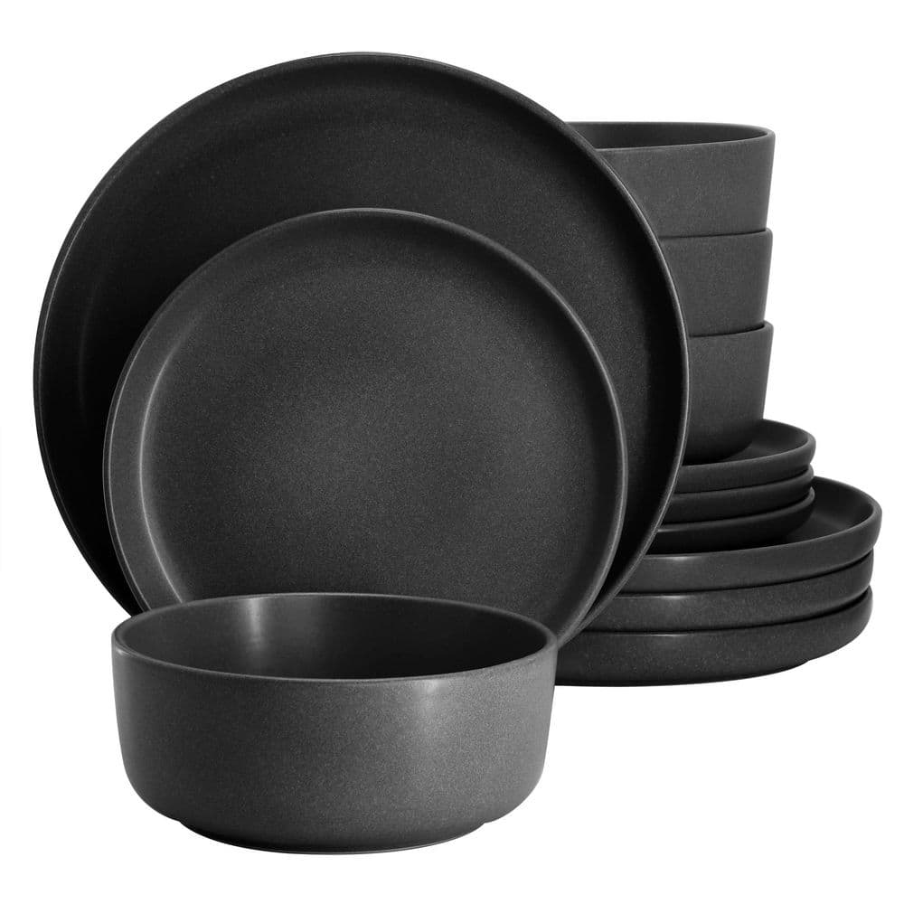 SOHO LOUNGE Bryant Park 12-Piece Reactive Stoneware Dinnerware Set in ...