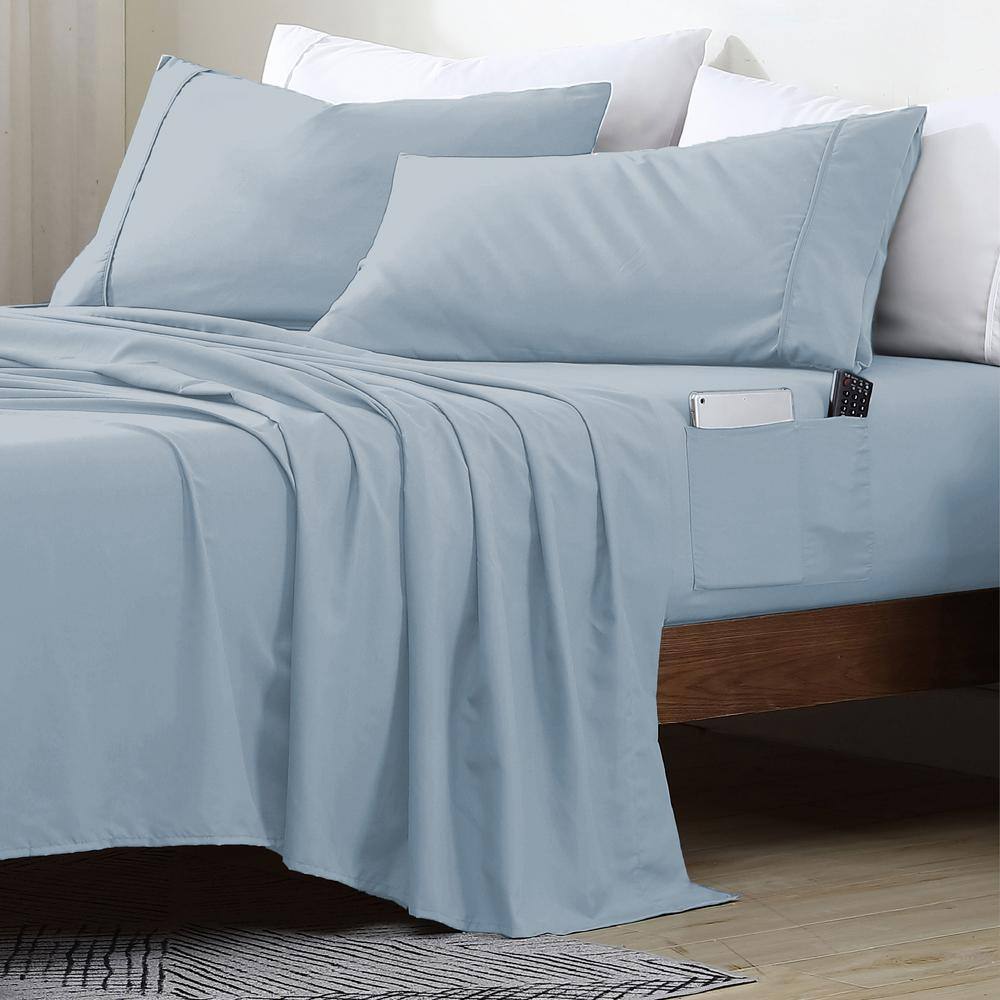 swift home Queen Size Microfiber Sheet Set with 8 in. Double Storage ...