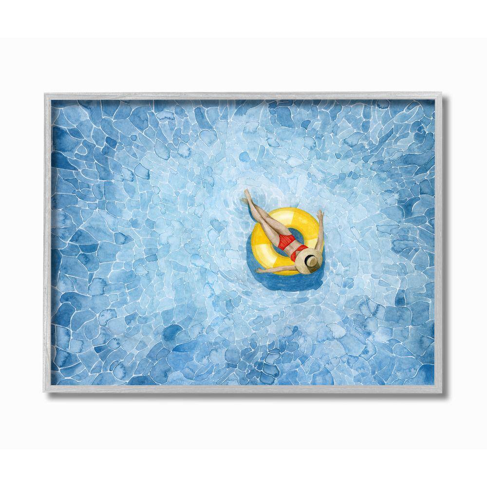 Stupell Industries "Pool Floats Blue Yellow Watercolor Painting" by ...