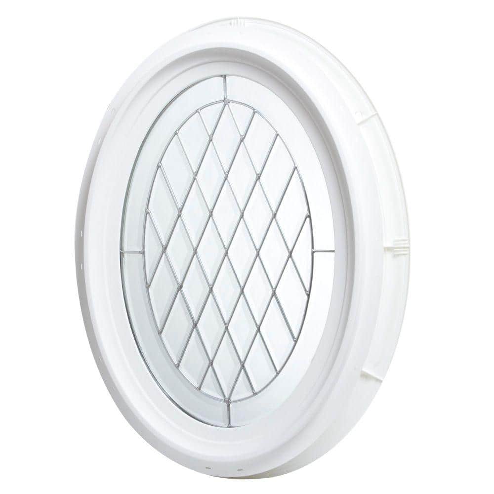 TAFCO WINDOWS 20 in. x 28.75 in. White Triple-Pane Insulated Glass Oval ...