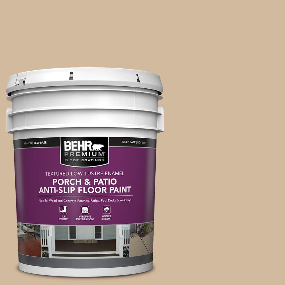BEHR PREMIUM 5 gal. #S280-3 Practical Tan Textured Low-Lustre Enamel ...