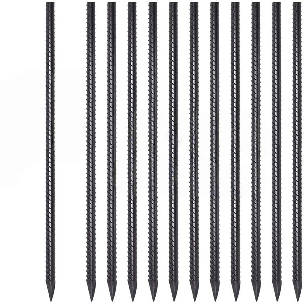 Laybus Black 16 in. Steel Reinforced Ground Concrete Form Stakes 12 ...
