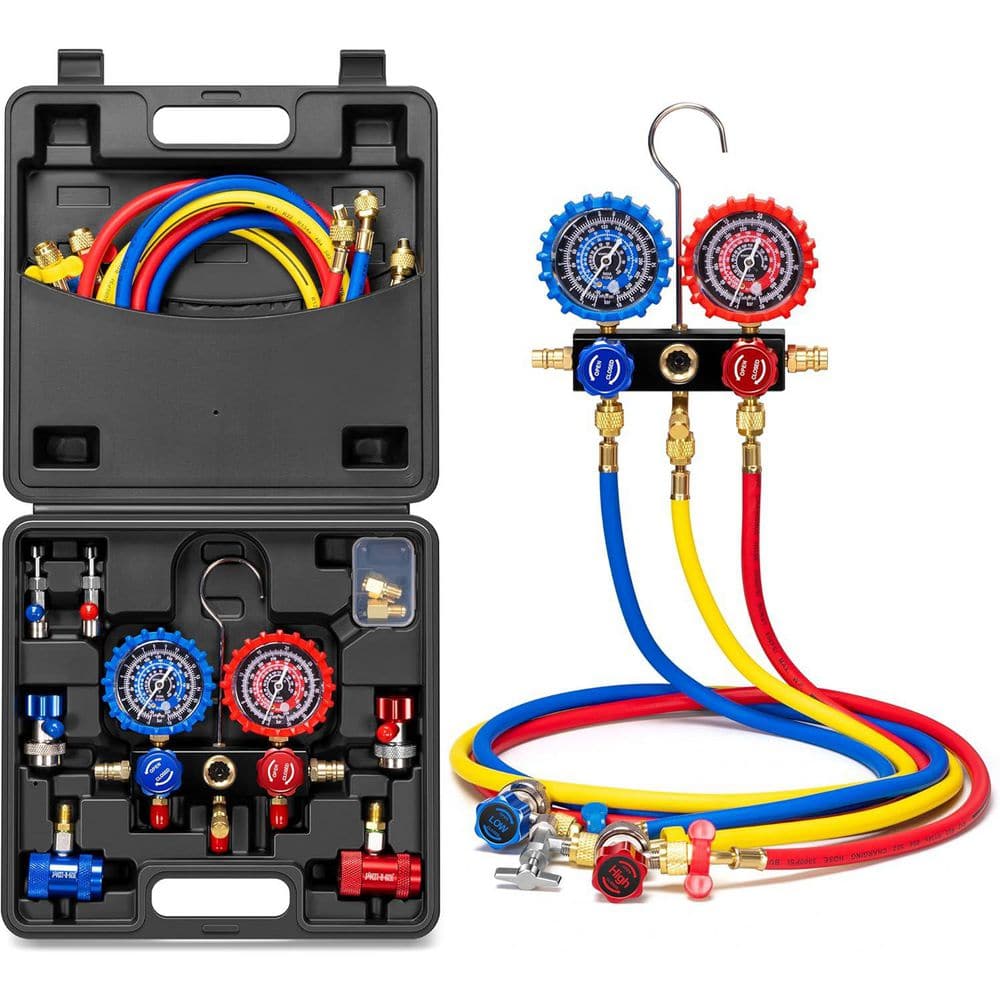 VIVOHOME Automotive 3-Way Manifold Gauge Set, Compatible with A1 and ...