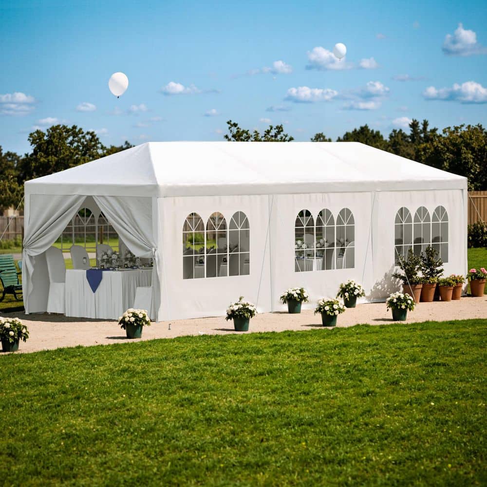 Tozey 10 ft. x 30 ft. Party Tent with Side Removable Sidewalls ...