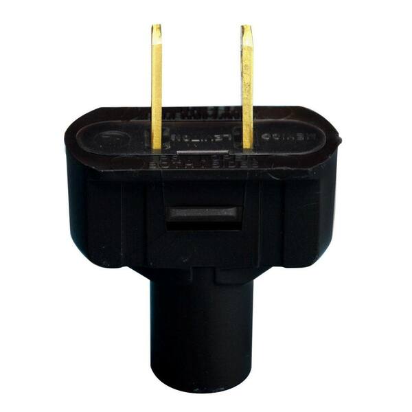 Leviton 15 Amp 2-Pole Flat Plug, Black R55-48643-0DE - The Home Depot