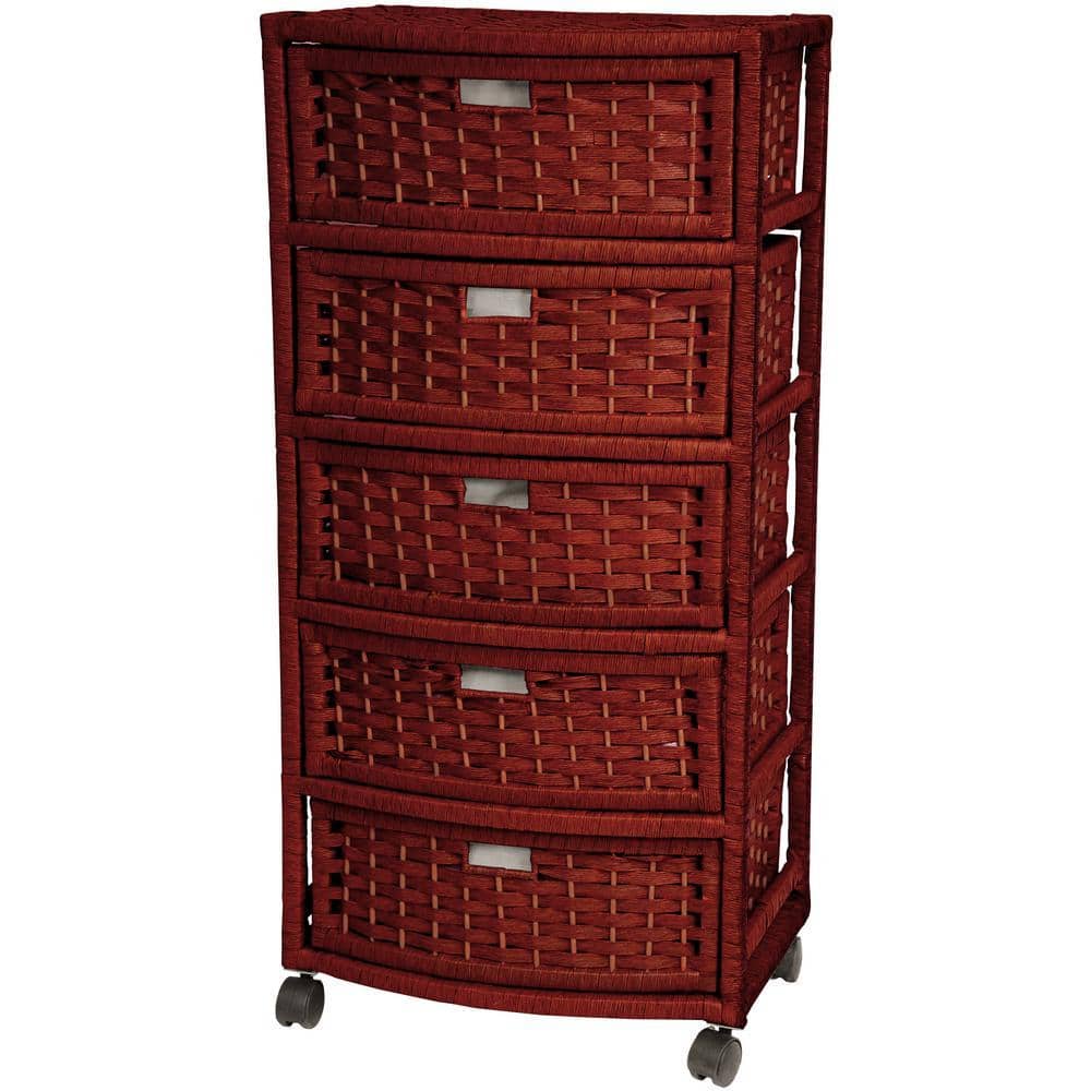 Red Lantern 5-Drawer Mahogany Natural Fiber Trunk JH09-051-5-MHGNY ...