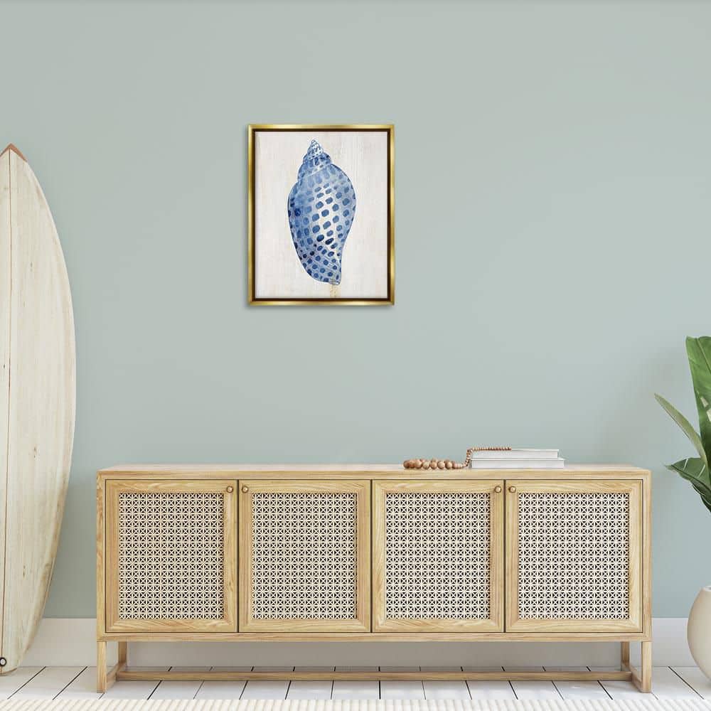 Stupell Industries Spotted Blue Cowrie Shell by Susan Arnot Gold ...
