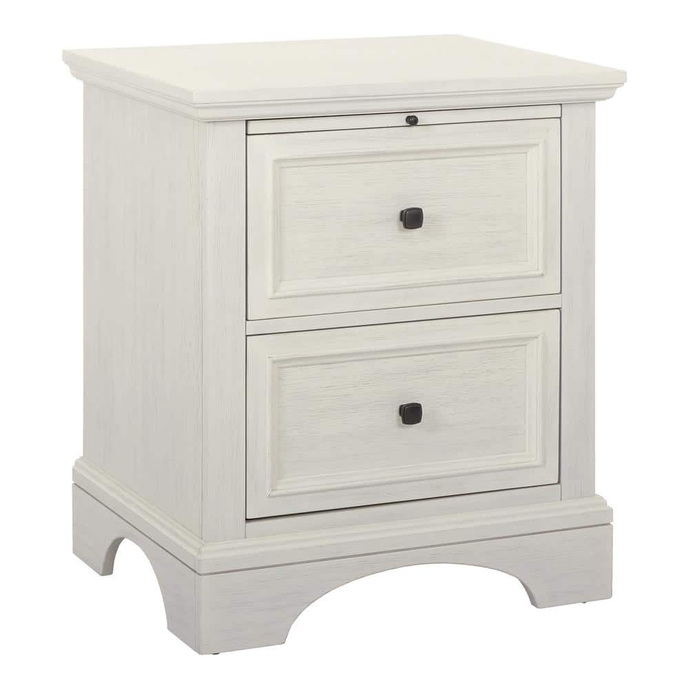 OSP Home Furnishings Farmhouse Basics 2-Drawer Nightstand with Tray in ...