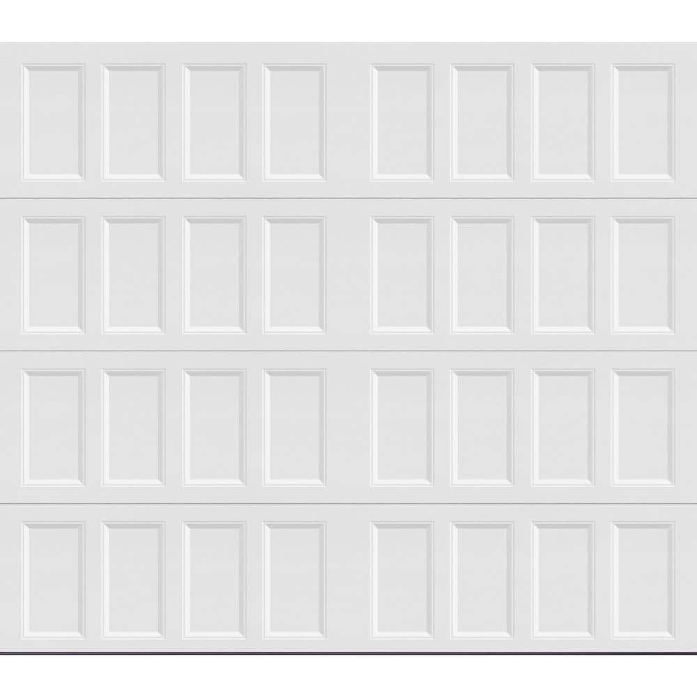 Clopay Bridgeport Steel Narrow Panel 8ft x 7ft Non-Insulated White ...