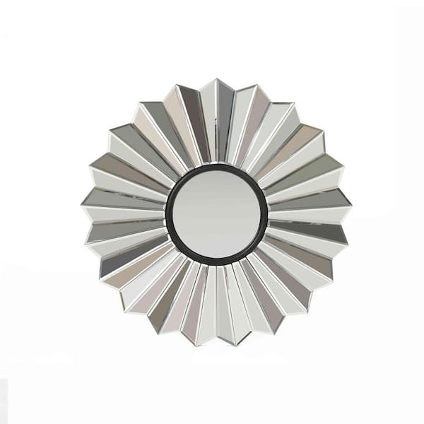 Miscool Avex Silver 31 in. W x 31 in. H Modern Round MDF Framed Mirror ...