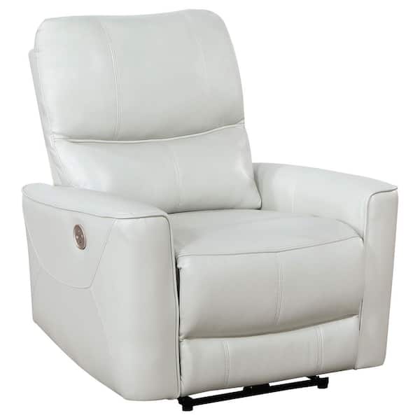 Coaster Greenfield Faux Leather Ivory Upholstered Power Recliner Chair ...