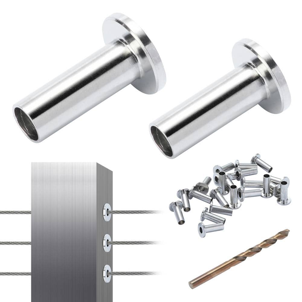 SKYSHALO 121 Pack T316 Stainless Steel Protector Sleeves for 5/32 in. 3 ...