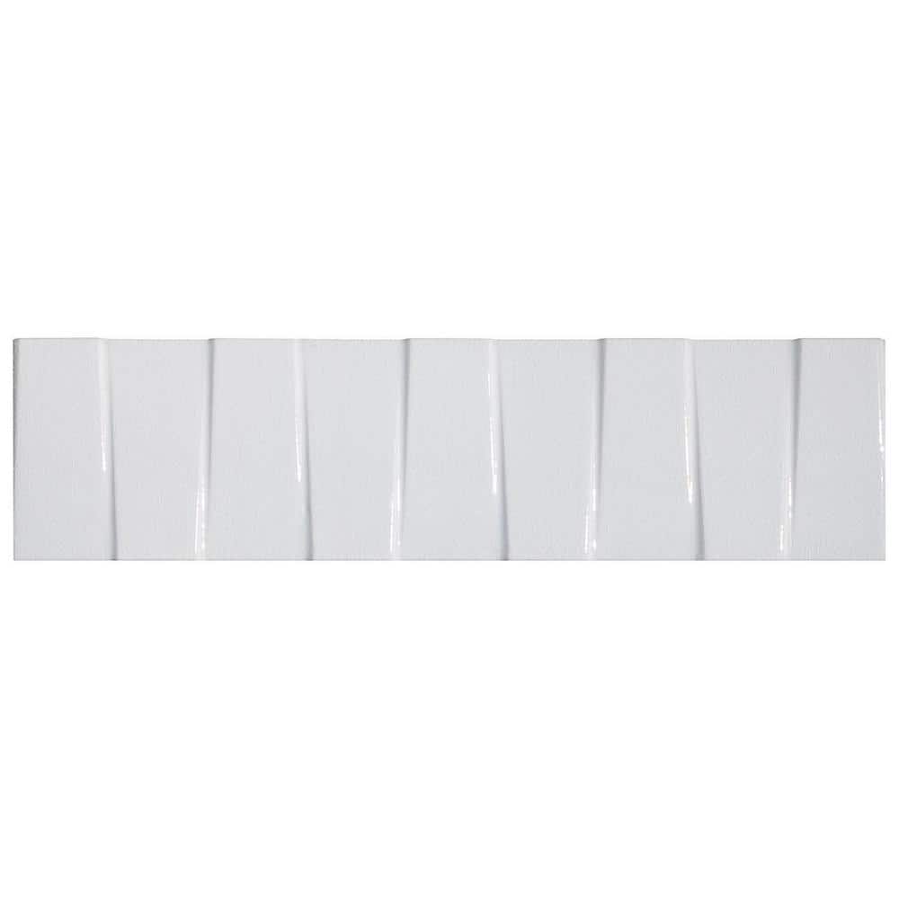 Ivy Hill Tile Colorwave Steps White 4.43 in. x 0.34 in. Polished ...