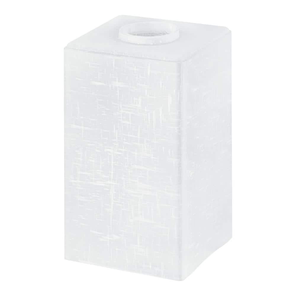 PRIVATE BRAND UNBRANDED 4 in. Handblown White Linen Glass Rectangular ...