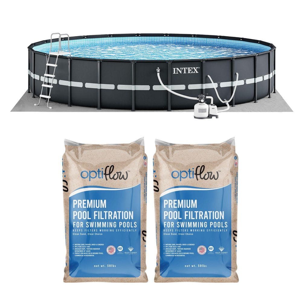 Intex Ultra XTR 26 ft. x 52 in. Round Above Ground Pool and 2 Pack ...