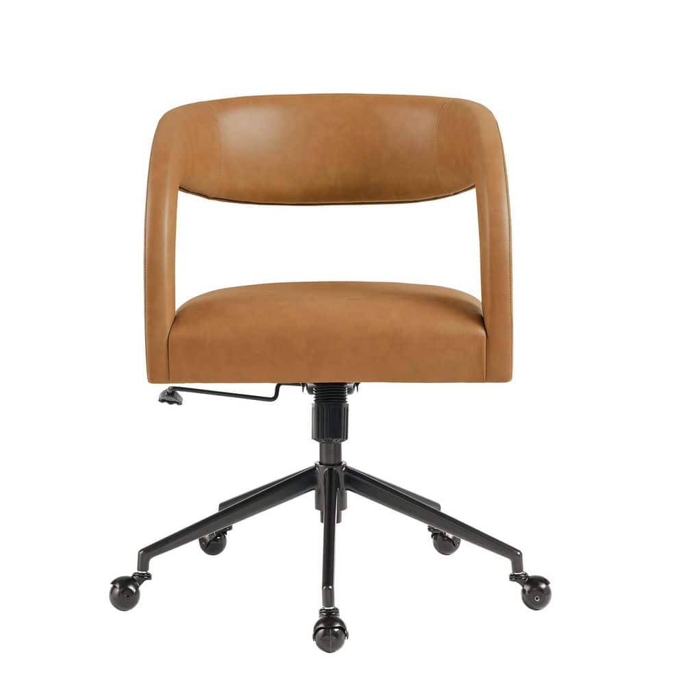 MODWAY Pinnacle Faux Leather Home Office Desk Chair in Tan EEI-7150-TAN ...